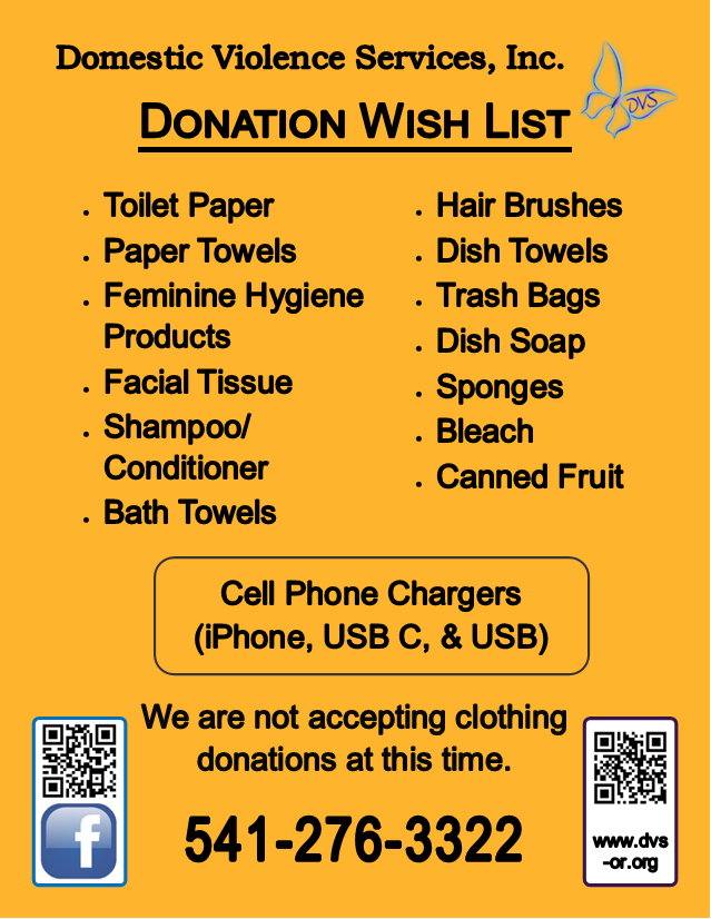 Donation Wish List – Domestic Violence Services, Inc
